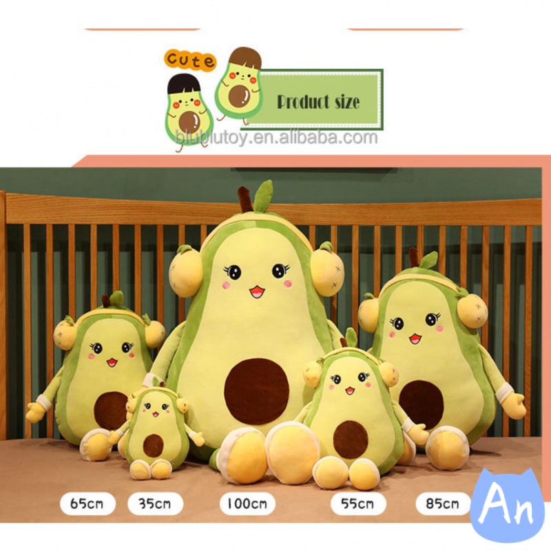 Stuffed Plush Toys Avocado is wearing headphones kawaii stuffed & plush ...