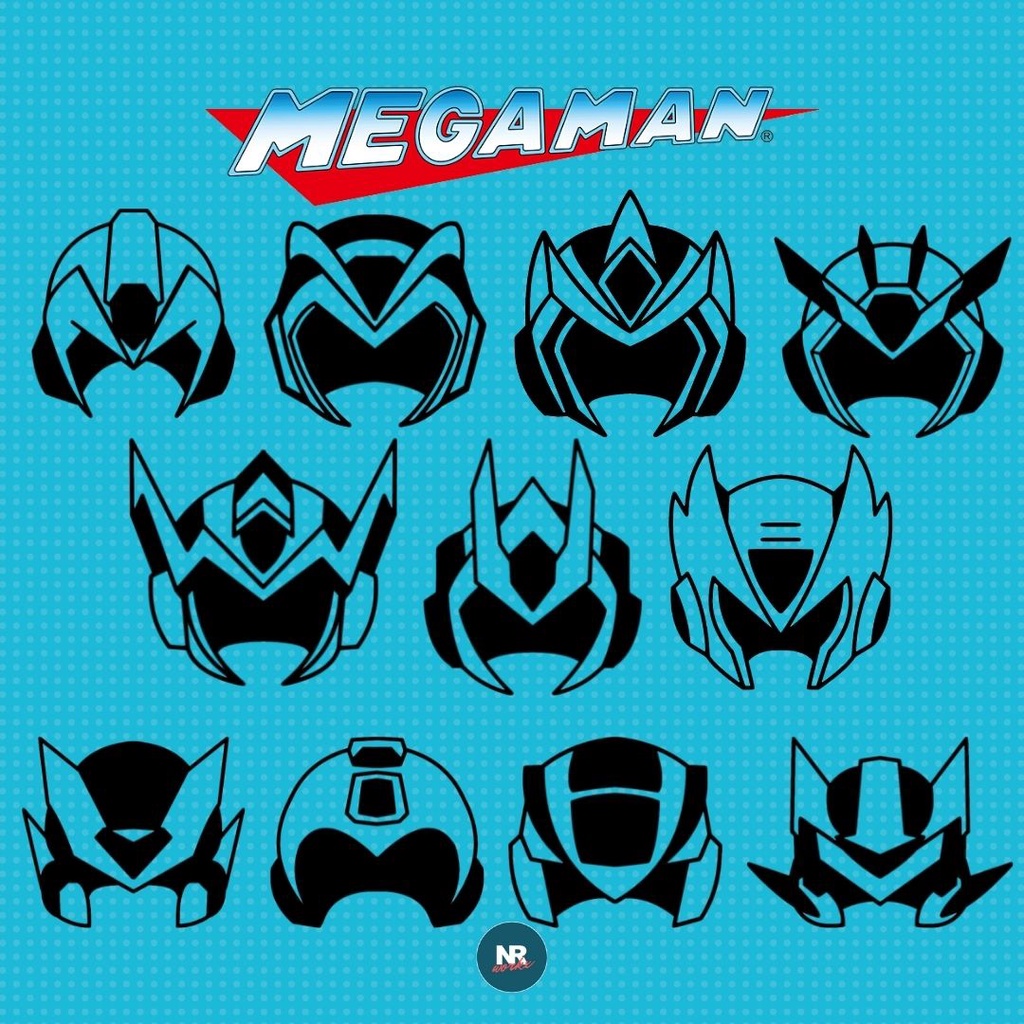 Megaman Helmet Vinyl Decal Sticker Megaman X ZX Zero Classic .exe ...