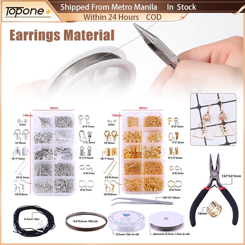 Jewelry Making Starter Kit Earring Hook Lobster Clasp Open Jump Ring ...
