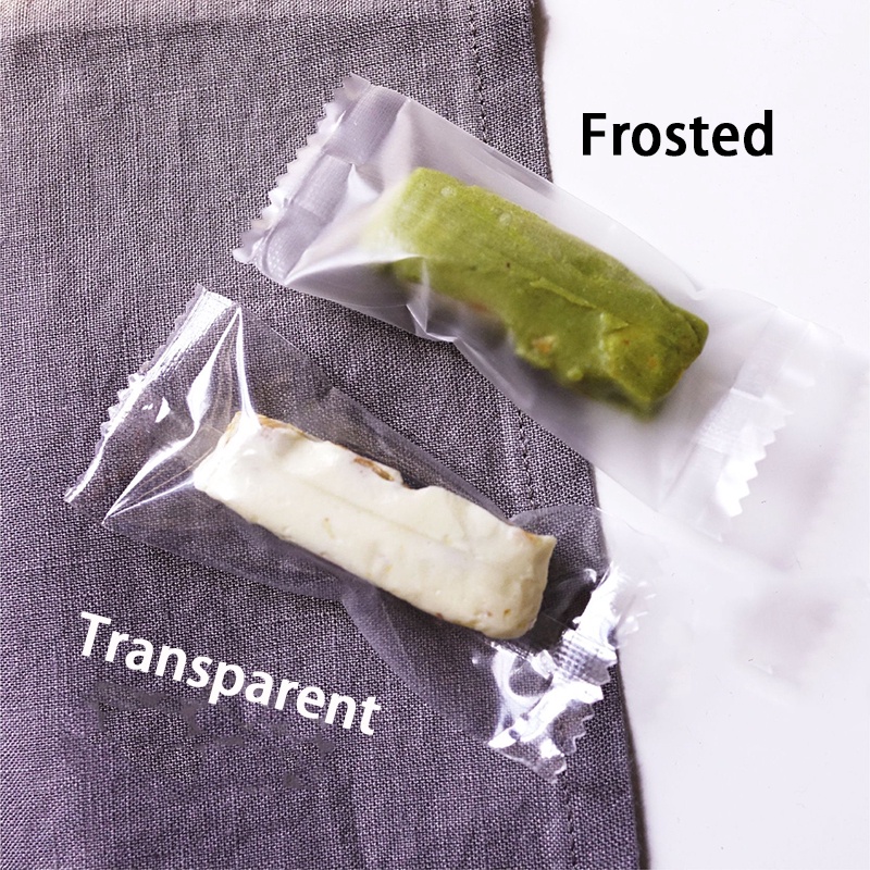 200Pcs Transparent/Frosted Nougat Sealing Candy Bag DIY Handmade Snack ...