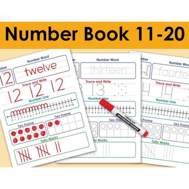 Numbers and Counting 1 to 20 Workbook Tracing (Reusable) - Preschool ...