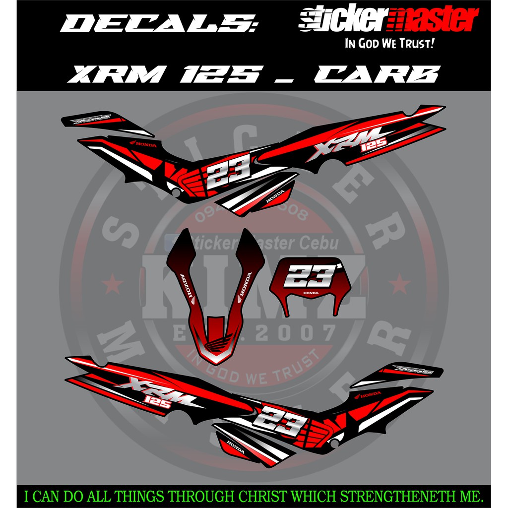 XRM 125 CARB DECALS V1 | Shopee Philippines