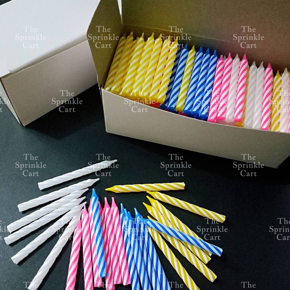 Set Birthday Candle Spiral Candle Assorted Color Box | Shopee Philippines