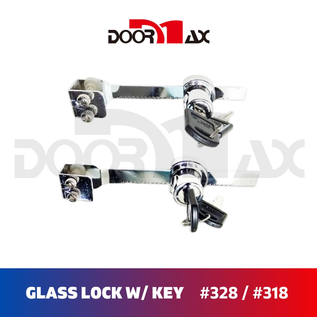 DOORMAX Sliding Glass Lock with Key for Cabinet and Showcase Display ...