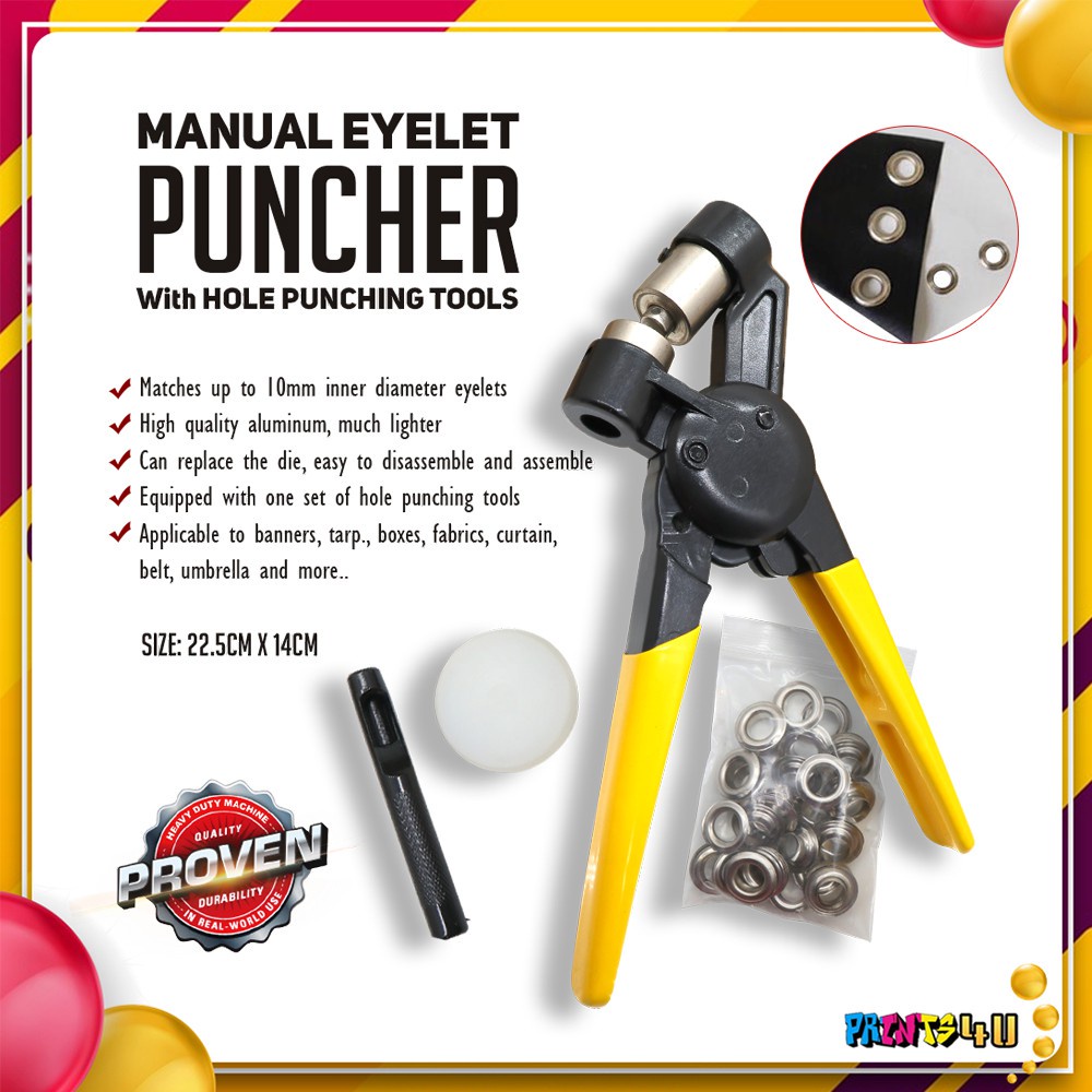 10mm Handheld Manual Eyelet Puncher & 10mm Eyelet with Partner | Shopee ...
