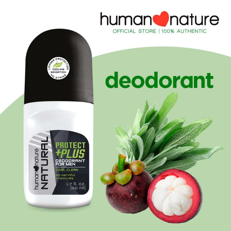 H♥️N Human Nature Men's Natural Protect +PLUS Deodorant 50ml | Shopee ...