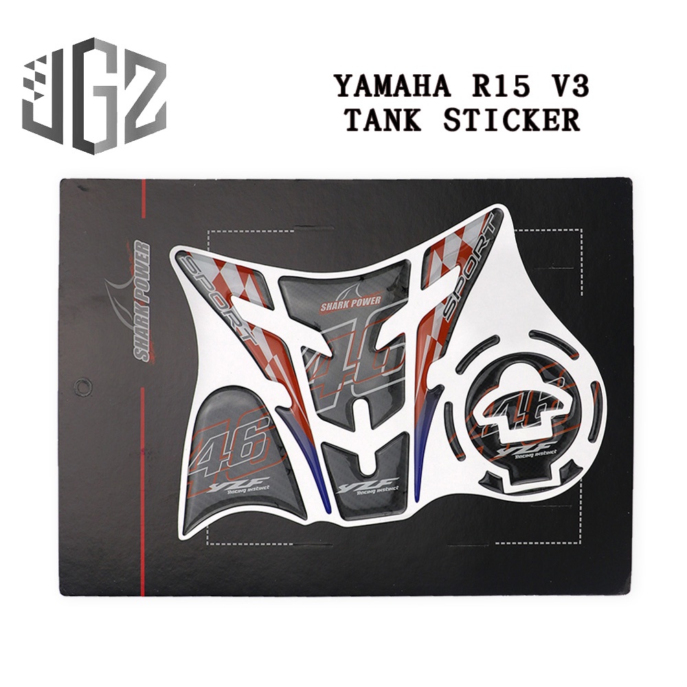 R15 V3 Tank Protector Motorcycle Tank Pad Tank Sticker SHARK POWER Fuel ...