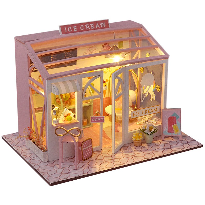 Ice Cream Store DIY Miniature Room, Miniature Doll House | Shopee ...