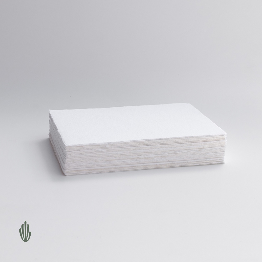 A5, White, Indian Handmade Cotton Rag Deckle Edge Paper, 250gsm ...