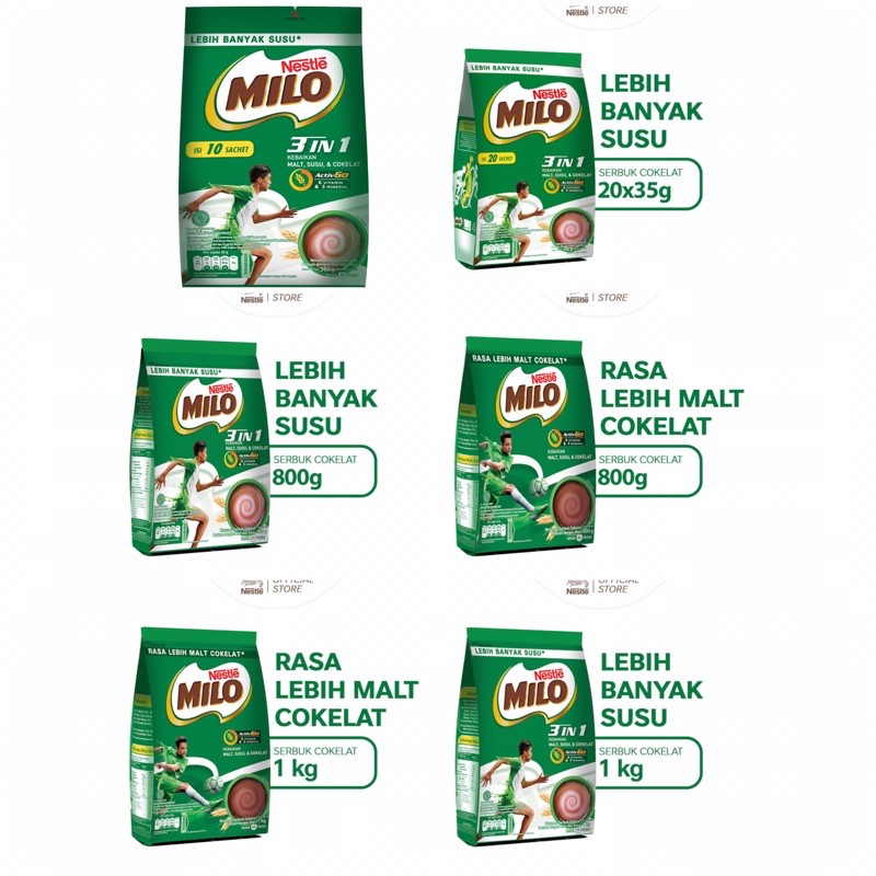 Milo ACTIV-GO/3 in 1 Milk Chocolate Pouch Sachet 350/800/1kg/700g | Shopee Philippines