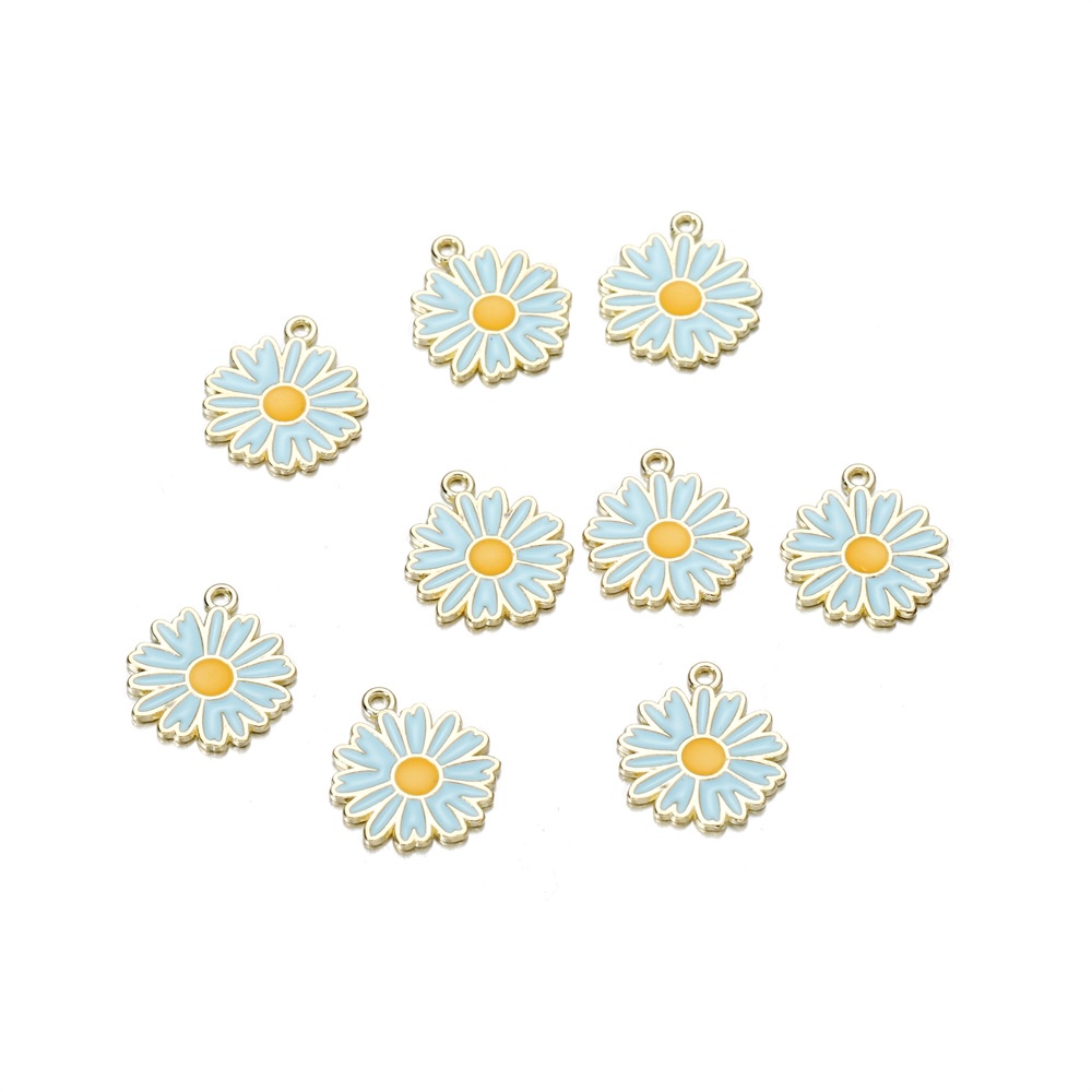 St.Kunkka 10 Pcs Alloy Pendant Little Daisy Oil Diy For Bracelet ...