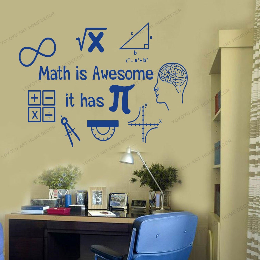 Math Thinking Calculator Awesome Decals Art Wall Decor For School ...