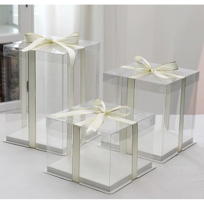 Square Transparent cake boxes for 4 to 8 inch size cakes | Shopee ...