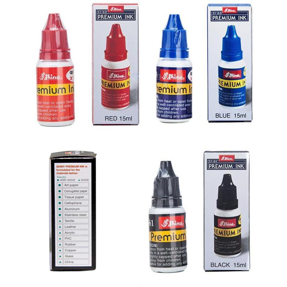 Shiny Premium Ink Refill Stamp - 15ml ( Glass , Stainless , PVC, Etc ...