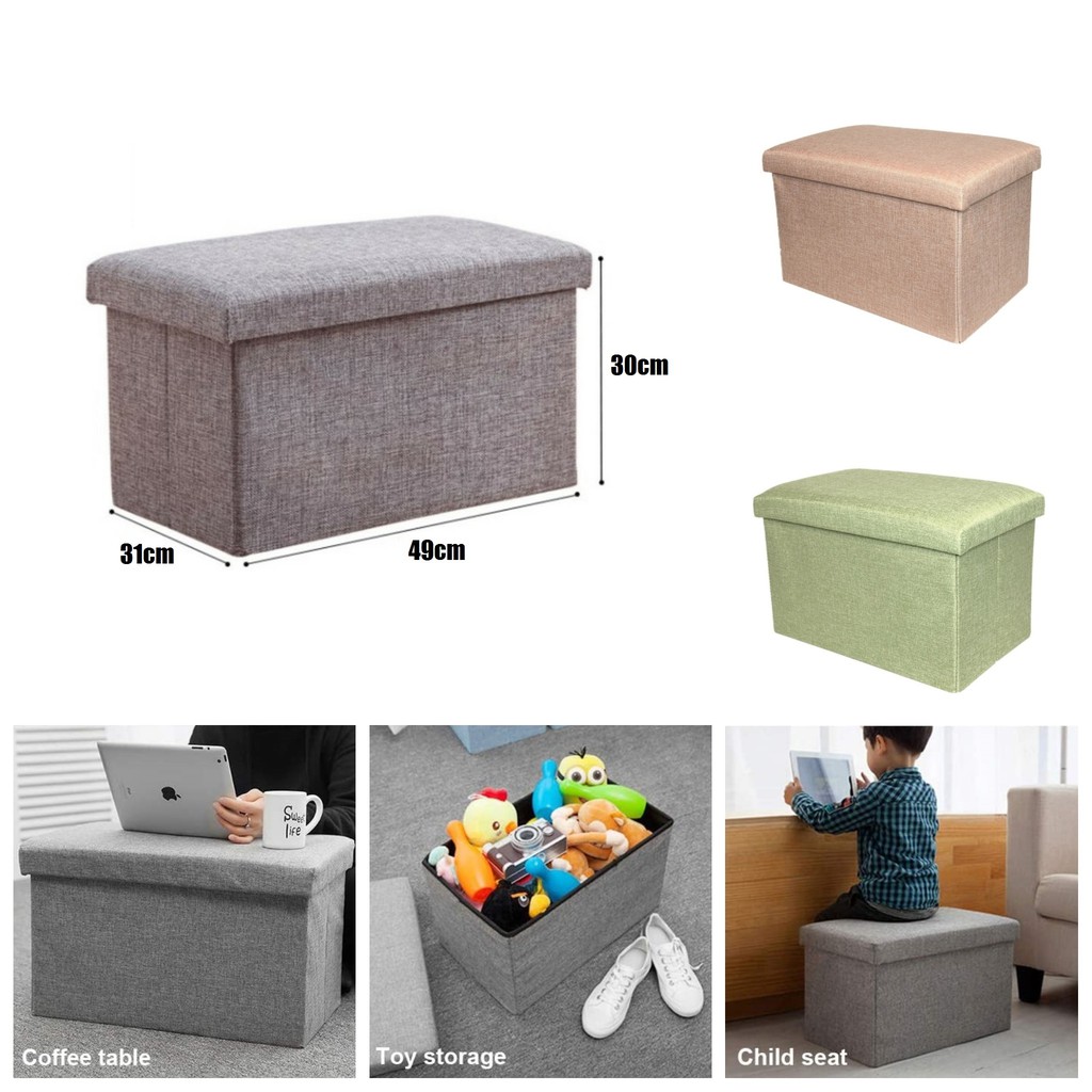 SALE Ottoman Foldable Storage Chair 49x31x30 Storage Box Stool Footrest ...