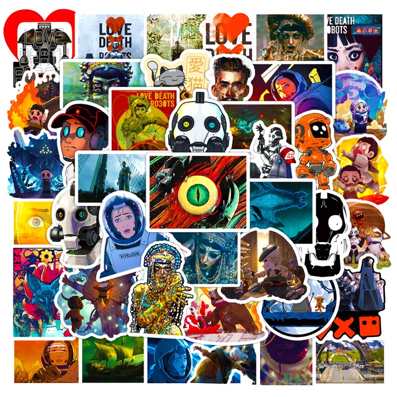 50pcs Love Death & Robots Stickers Pack American TV Decals for Hydro ...