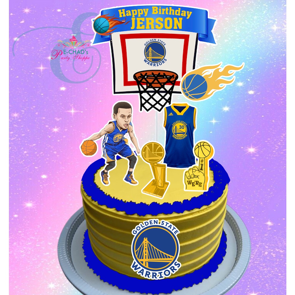 E-Chad_golden_state_warriors theme cake topper | Shopee Philippines