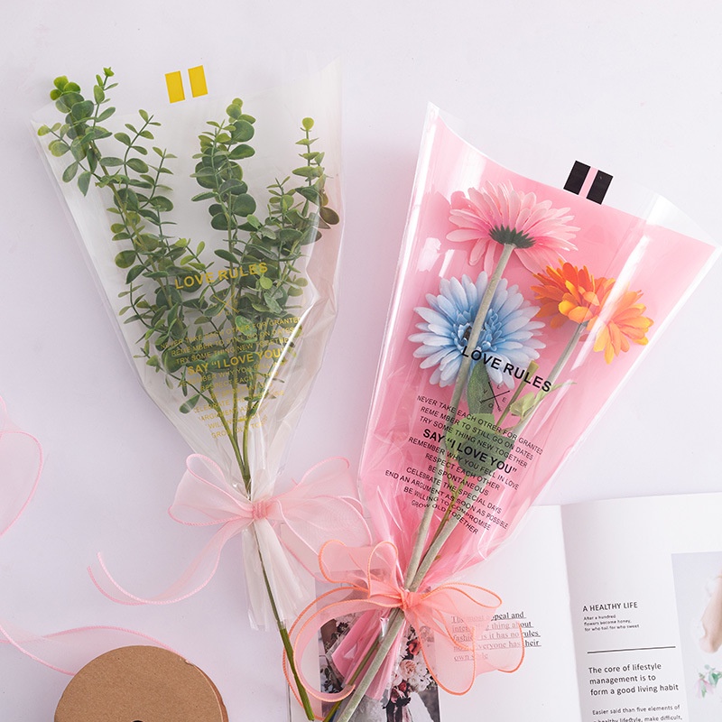 10pcs Flower rose packing Waterproof Transparent Bag For mini Flower ...