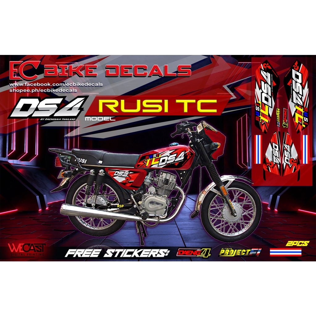 Rusi TC 125/150 DS4 Decals Sticker Motorcycle Accessories with Free ...