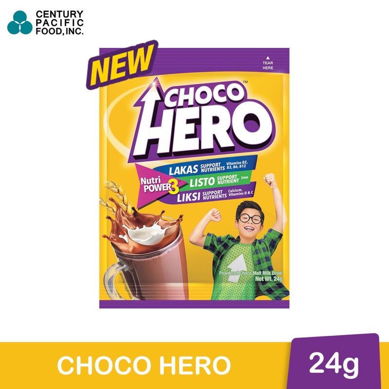 CHOCO HERO Powdered Choco Malt Milk Drink 24g x4 Packs | Shopee Philippines