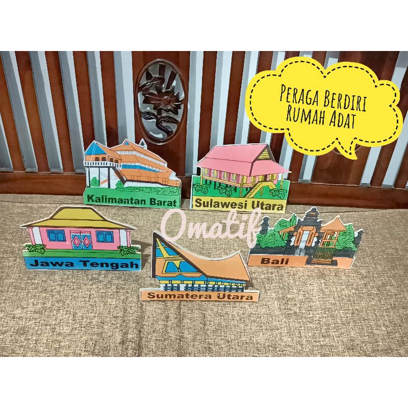 KAYU Educational Wooden Traditional House Standing Props | Shopee ...