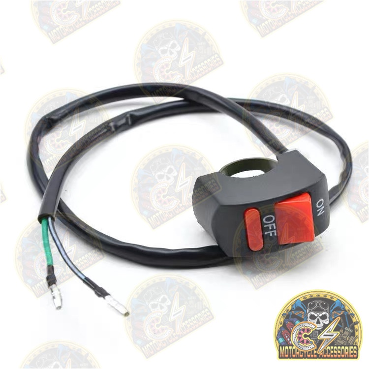 CS Motorcycle On Off Assembly Kill Switch With 2 Wire Clamp Switch ...