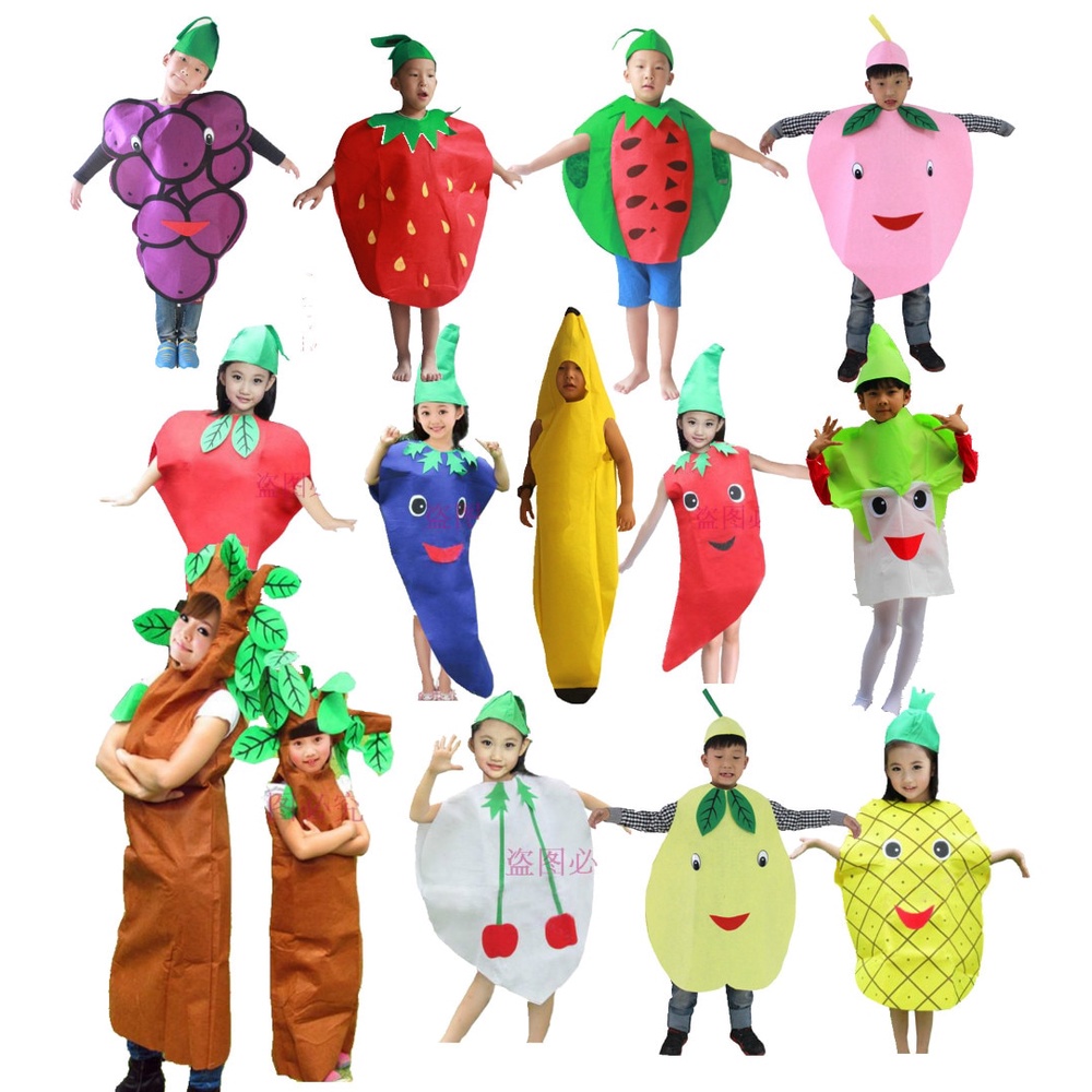 Children Kids Halloween Party Children's Day Cartoon Fruit Vegetable Costume Cosplay Clothes ...