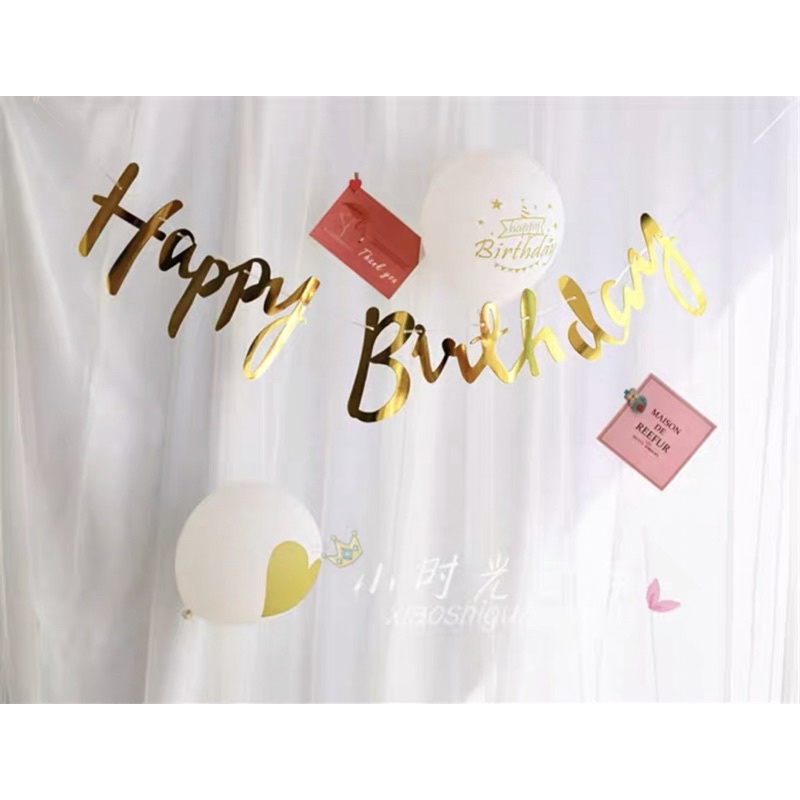 Happy birthday hanging strings with many types of flag strings and ...
