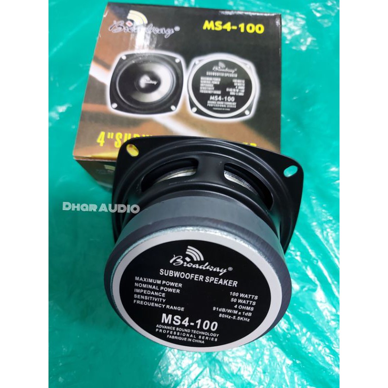 4" BROADWAY SUBWOOFER SPEAKER MS4-100 PROFESSIONAL SERIES | Shopee ...