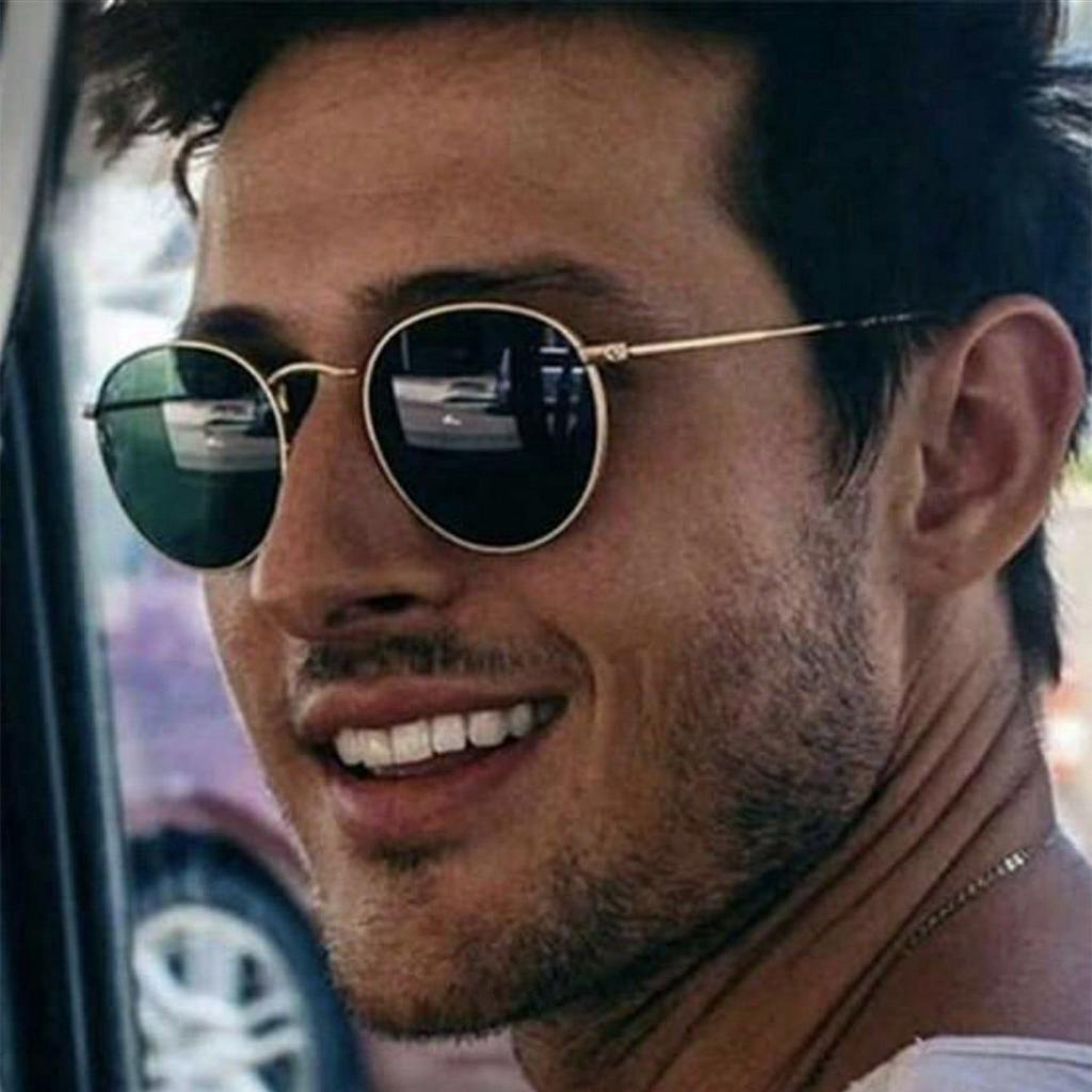 Fashion Classic Men's Small Frame Dark Green Metal Sunshade Sunglasses ...