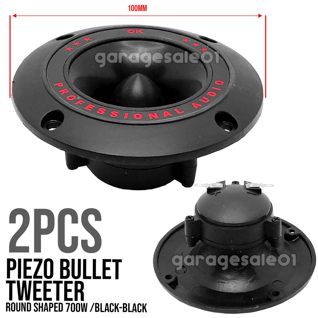 2PCS Round Piezo Bullet Tweeter Black 700W Heavy Duty | Shopee Philippines