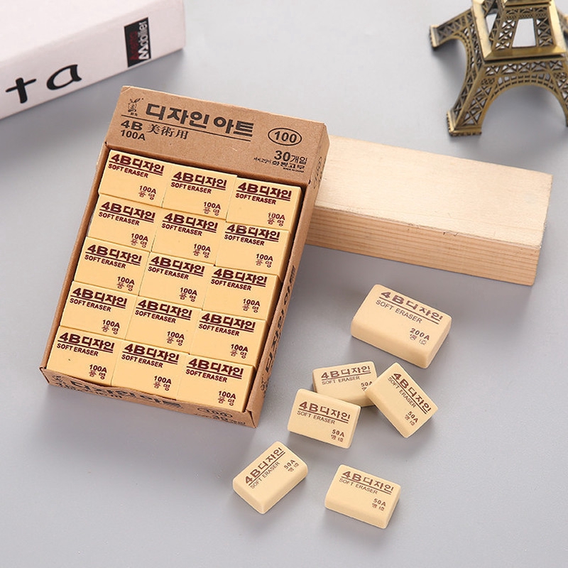 Eraser Simple Plasticity Rubber Soft Eraser 4B Rectangle Pencil Eraser ...