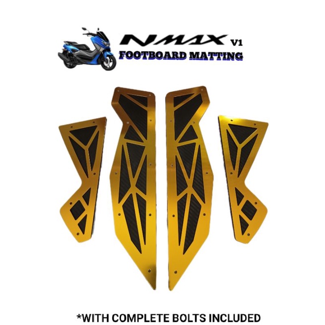 SALE NMAX V1 FOOTBOARD MATTING ALLOY with complete bolts & nuts ...