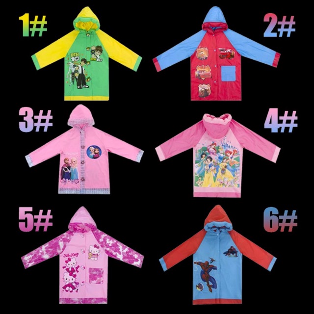 Raincoat for Children Cartoon Kids Girls boy rainproof Rain Coat Waterproof Poncho Rainwear ...