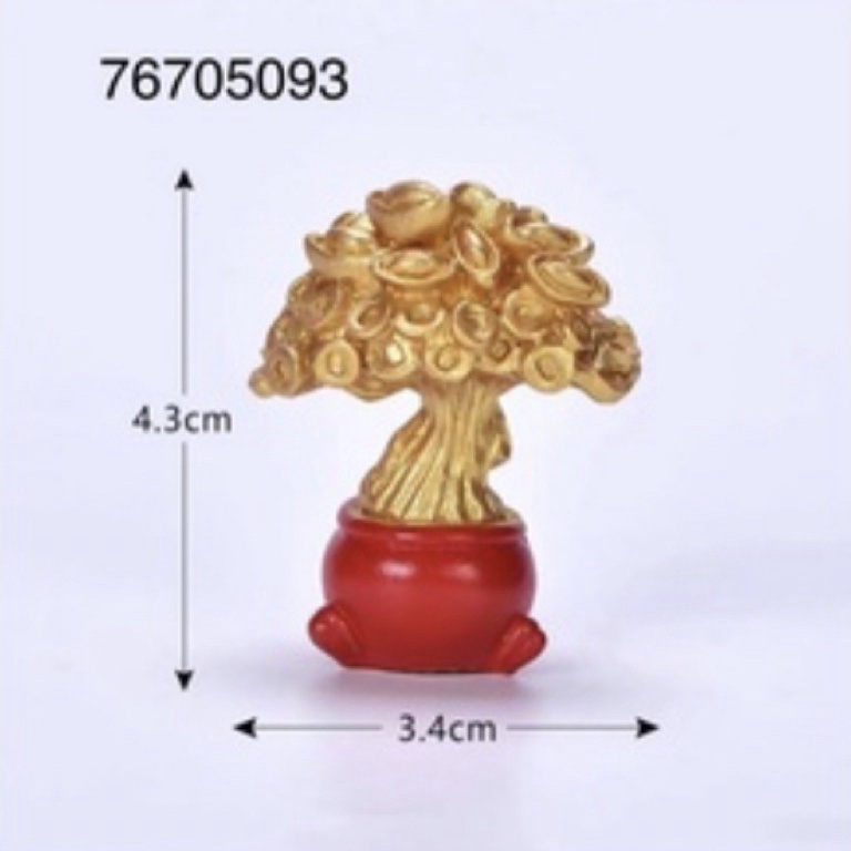 Mini Resin Fortune Money Tree Chinese Golden Ingot Home Office Desk ...