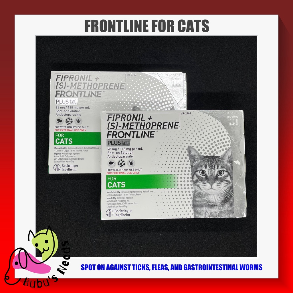 Frontline Plus for Cats [Fipronil + (S)-Methoprene] Anti-ectoparasitic ...