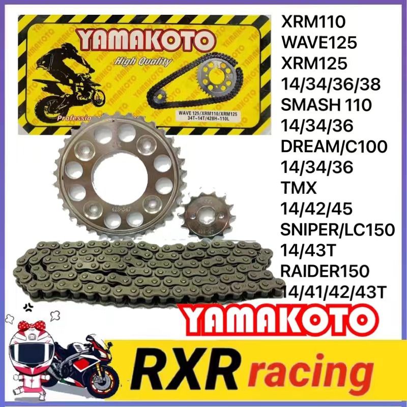 Chain Set Sprocket Yamakoto for Xrm WAVE125 Smash Dream TMX Raider 150 ...