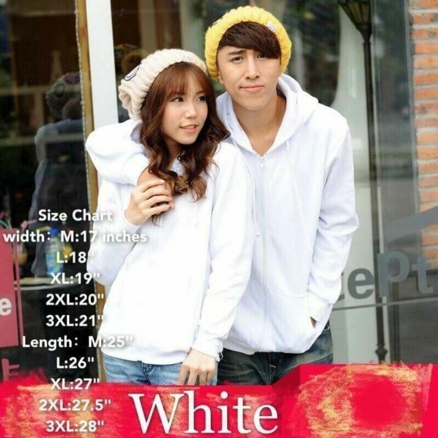 Plain Cotton Jacket With Zipper-white | Shopee Philippines