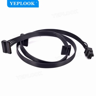 PCIe 6Pin to 3 SATA Male Hard Driver SSD Power Cable 18AWG For GIGABYTE ...