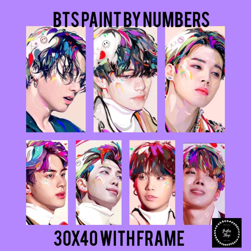 BTS Paint By Numbers 30x40 complete with Frame | Shopee Philippines