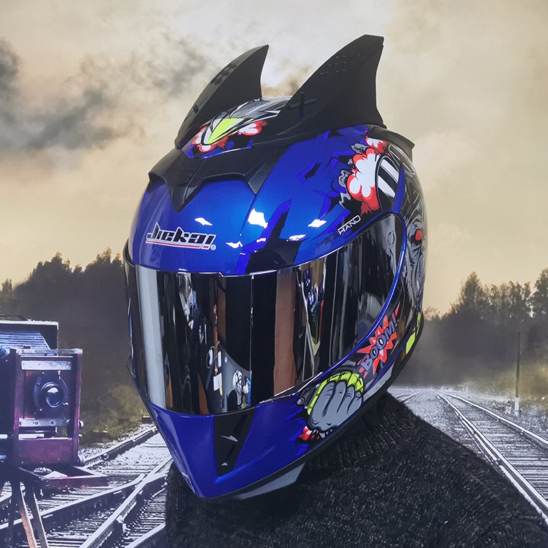 Motorcycle helmet double lens full face helmet | Shopee Philippines