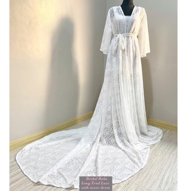 Bridal Robe Lace - Long Trail | Shopee Philippines