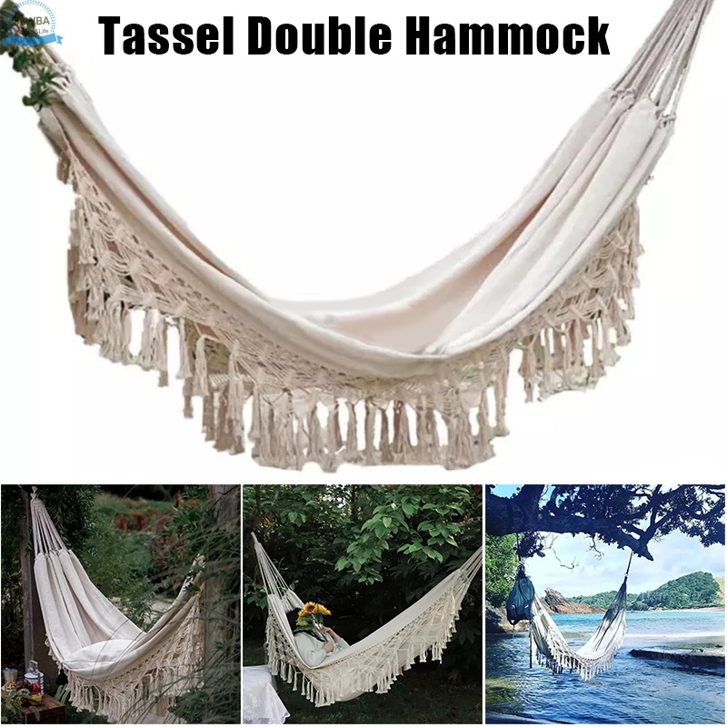 Deluxe Double Hammock Swing Chair New Large 2 Person Hammock Boho 2x1 ...