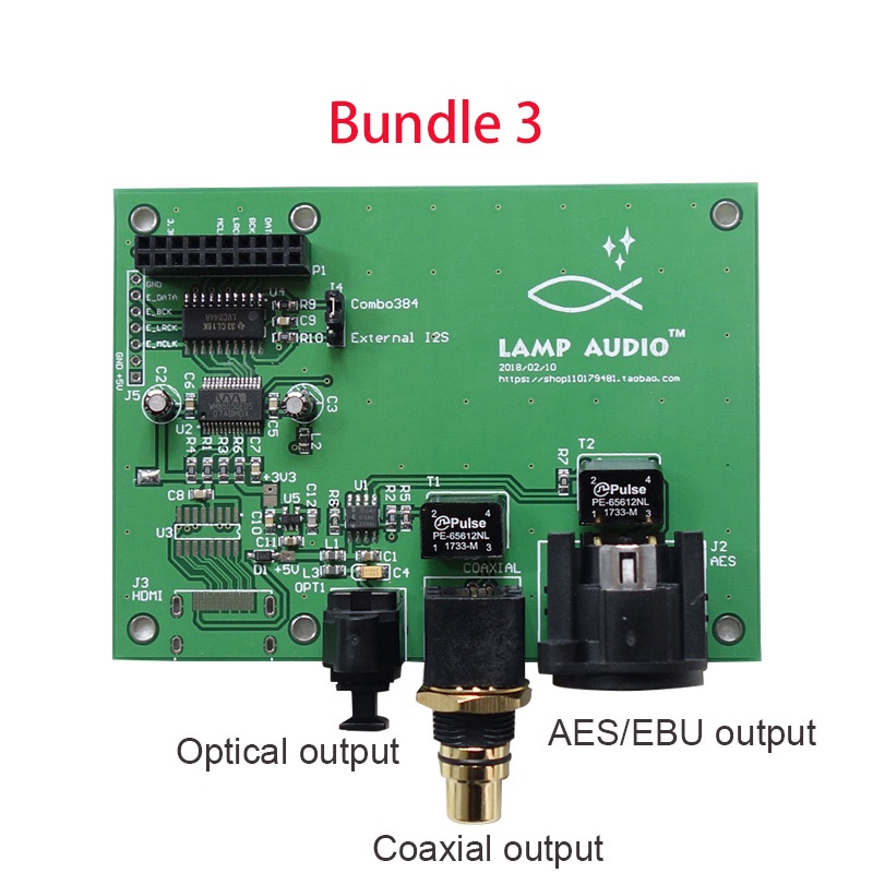 USB Digital Interface I2S Input to Coaxial Optical HDMI-compatible SPDIF AES/EBU Output Amanero ...