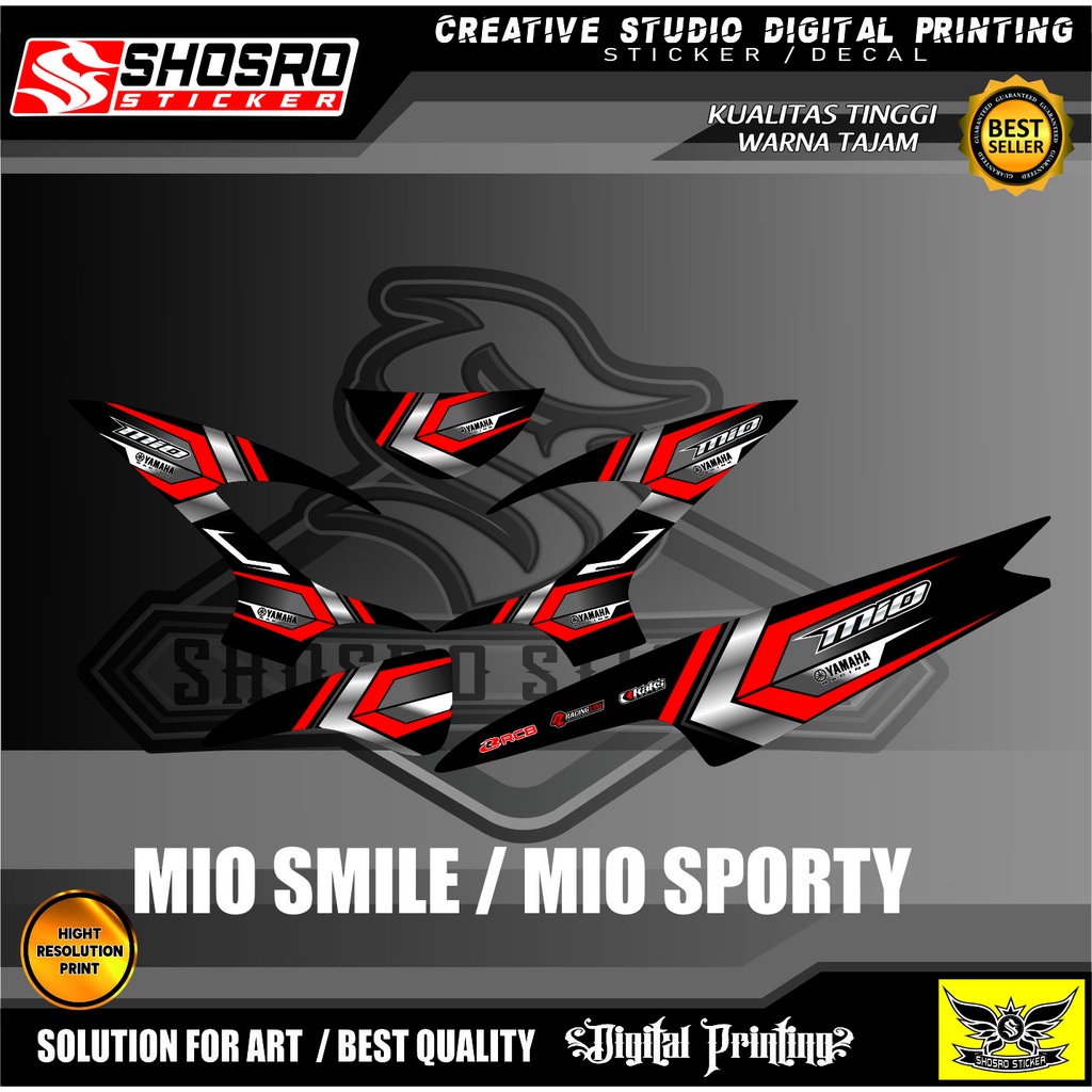 KS ART NOTIP STICKER VARIATION/STRIPING VARIATION YAMAHA MIO SPORTY/MIO ...