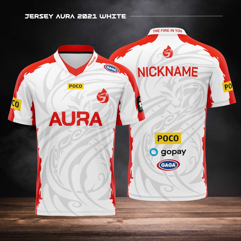 Aura GAMING CLOTHING T-SHIRT 2021 WHITE | Shopee Philippines
