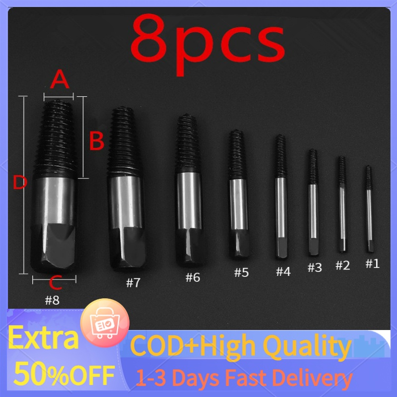 7 20Mm 1/2 Dn15 Pipe Broken Screws Extractor Bits Easy Out Remover ...