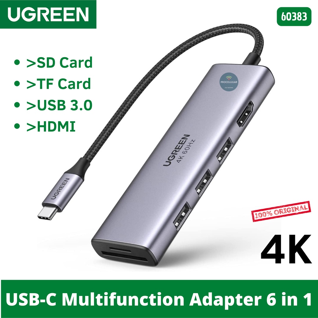 Ugreen USB-C HUB 6 in 1 Laptop MacBook Extension Adapter 4K HDMI ...