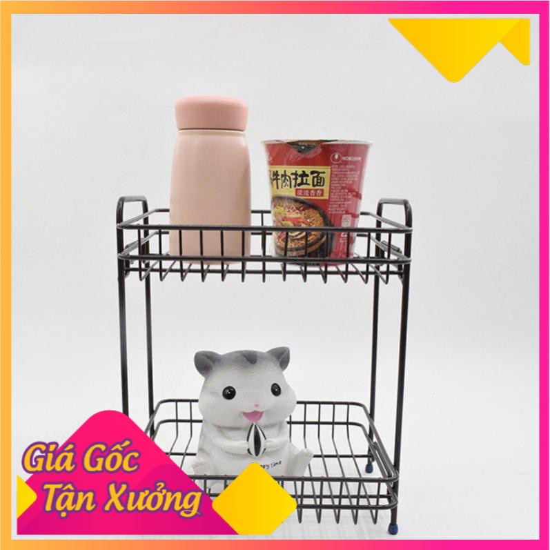 2-tier plastic-coated stainless steel shelf for multi-purpose storage ...