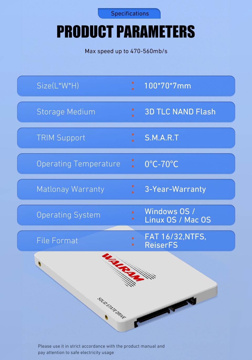 Walram New SSD 128Gb 256Gb 512Gb Hard Drive Disk 480Gb 500Gb 1Tb ...